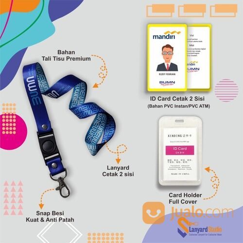 Cetak Lanyard Custom Paket Hemat Free Id Card Custom Plus Card Holder ...