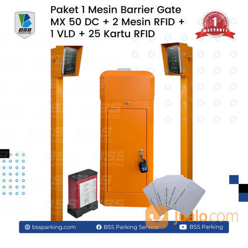 Paket 1 Mesin Barrier Gate MX 50 DC + 2 Mesin RFID + 1 VLD + 25 Kartu ...