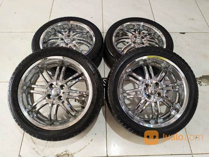 Paket velg dan ban bekas mobil racing chroom ring 17 pcd baut 4x100 di ...