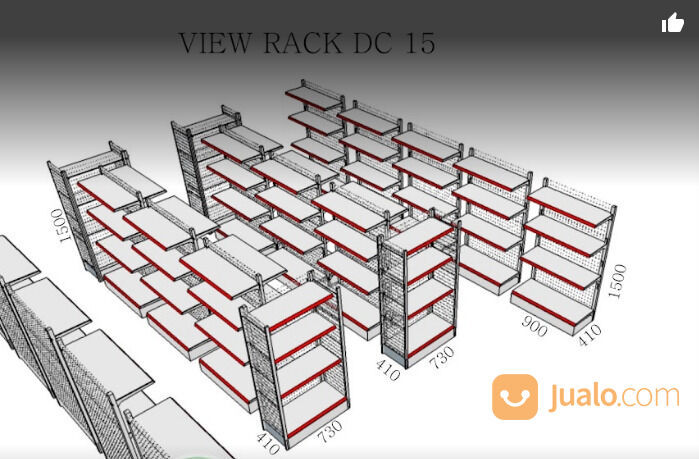 Rak Market Dan Rak Display DOUBLE T150Cm Beban 40 Kg/level di Kota ...