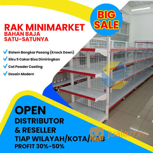peralatan toko, minimarket rak toko rak gondola tanpa baut di Kab ...