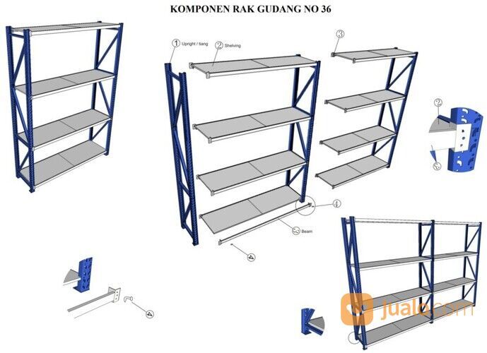 Rak Besi Serbaguna Beban 250 Kg/level T200*P200*L60Cm-4 level di Kota ...