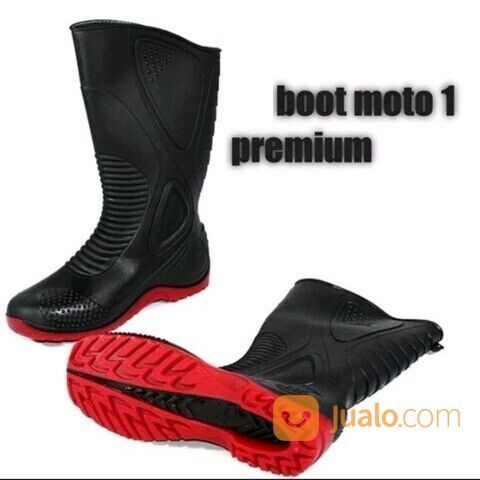 Sepatu boot moto 1 tinggi hitam merah,ap boots biker motor anti slip ...
