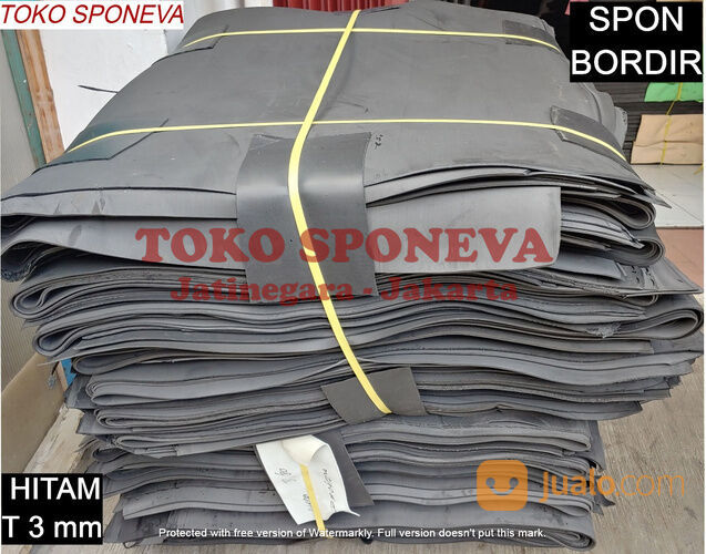 Spon Bordir Timbul HITAM 3 D - tebal 3mm - Mudah Sobek & renyah / Spon ...