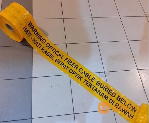 warning tape optical fiber cable buried below,tanda kabel optik bawah ...