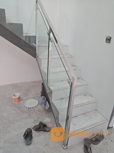 Pagar kaca railing tangga kaca balkon kaca di Kab. Sukabumi, Jawa Barat ...