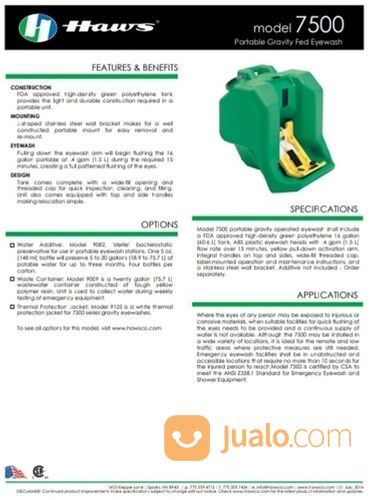 portable emergency eyewash station haws 7500 original,alat cuci mata di ...