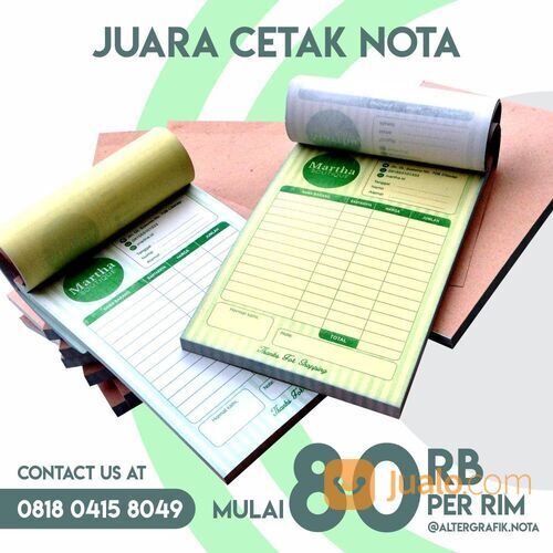 Cetak Nota Mulai 80rb/rim di Kota Yogyakarta, Yogyakarta | Jualo.com