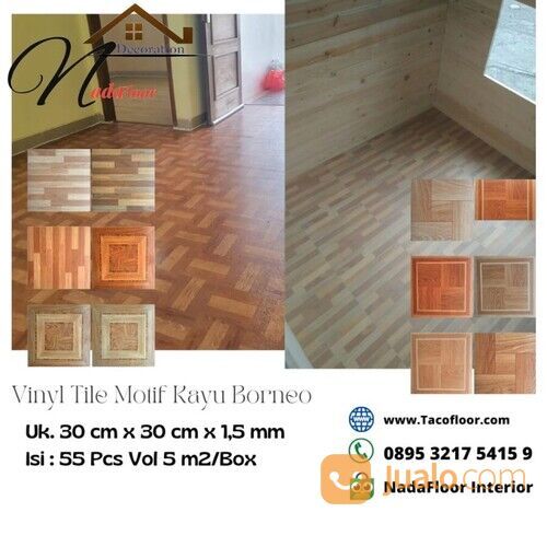 Lantai Vinyl Tile Motif Kayu Borneo Tebal 1,5 mm uk. 30 x 30 di Kota ...
