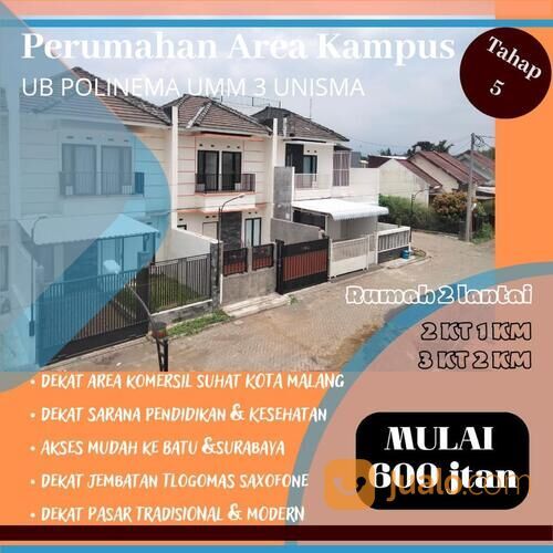 Rumah 2 Lantai Kawasan Kampus ternama Kota Malang UMM, UB Politeknik di ...