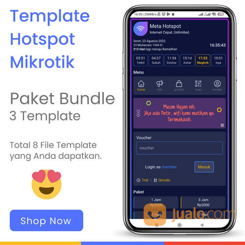 Template Login Mikrotik + Paket Bundle 3 Template Hotspot di Kab ...