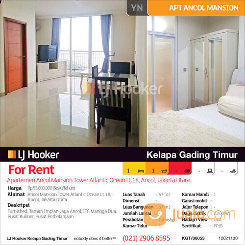 Apartemen Ancol Mansion Tower Atlantic Ocean Lt.18, Ancol, Jakarta ...