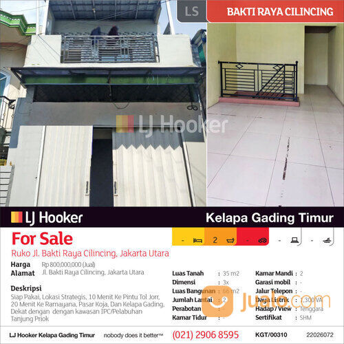 Ruko Jl. Bakti Raya Cilincing, Jakarta Utara di Kota Jakarta Utara, DKI ...