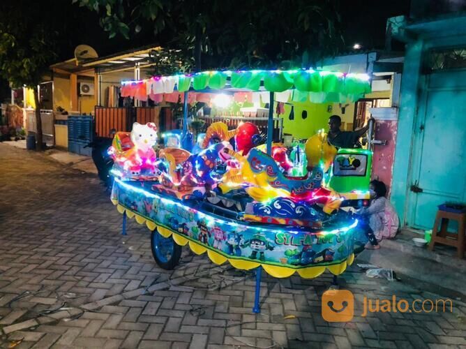 promo menarik odong odong kereta panggung rel putar full fiber full set ...