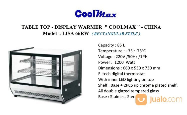 TABLE TOP SHOWCASE COOLER COOLMAX LISA 66RW di Kota Tangerang, Banten ...