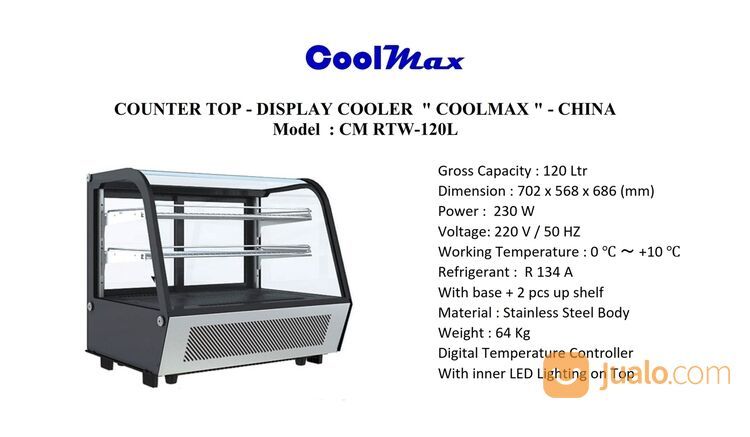 COOLMAX COUNTER TOP DISPLAY COOLER / TABLE TOP SHOWCASE CM RTW-120L di ...