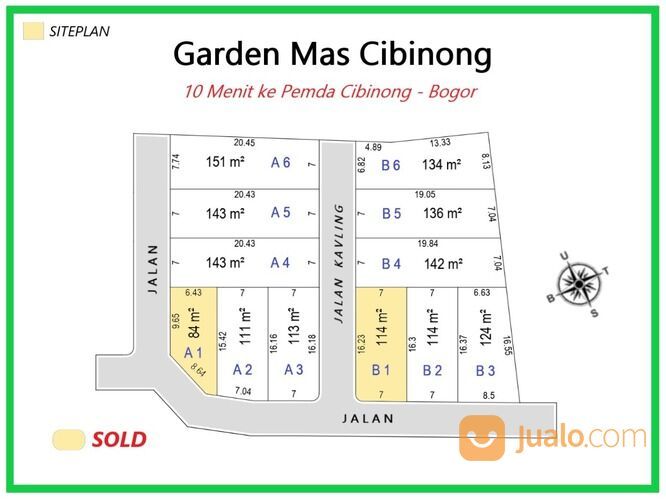 Tanah Cibinong, 5 Menit Ke Jalan Raya Bogor, Shm, Row 5 Meter di Kab ...