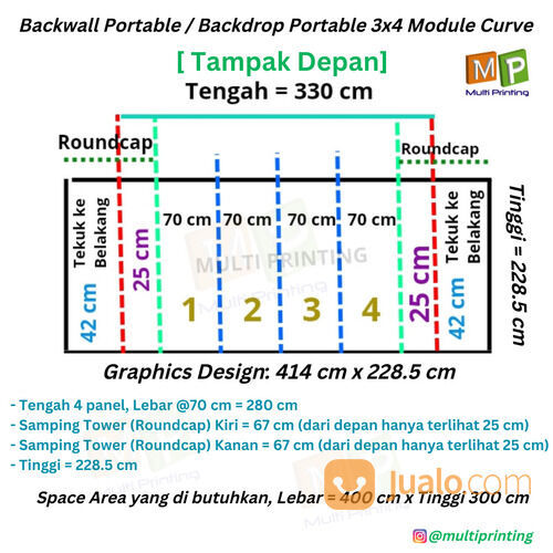 Backdrop Portable 3x4 Lengkung / Backwall Portable 3x4 Curve di Kota ...