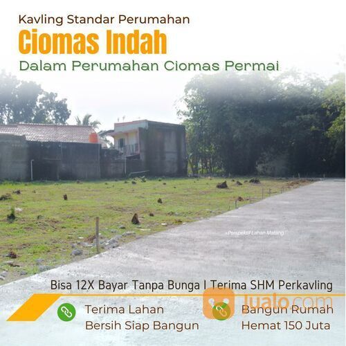 Kavling Dalam Perumahan Ciomas Permai - Hook, Luas 100-an Terima SHM P ...