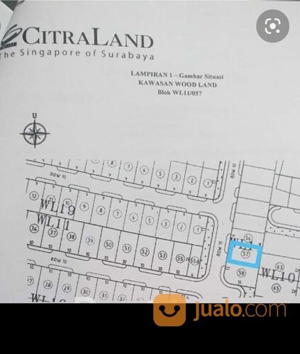 Tanah Kavling Woodland Citraland Surabaya WL 11 - HGB - Bentuk Kotak ...