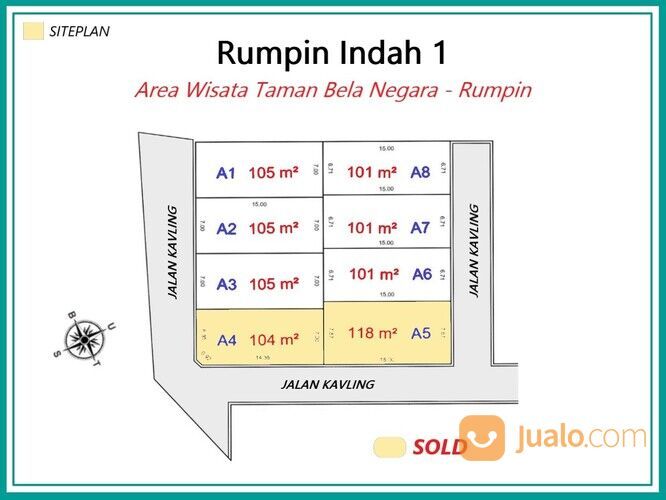 Kavling 80 Jt-an Area Taman Bela Negara Rumpin, SHM di Kab. Bogor, Jawa ...