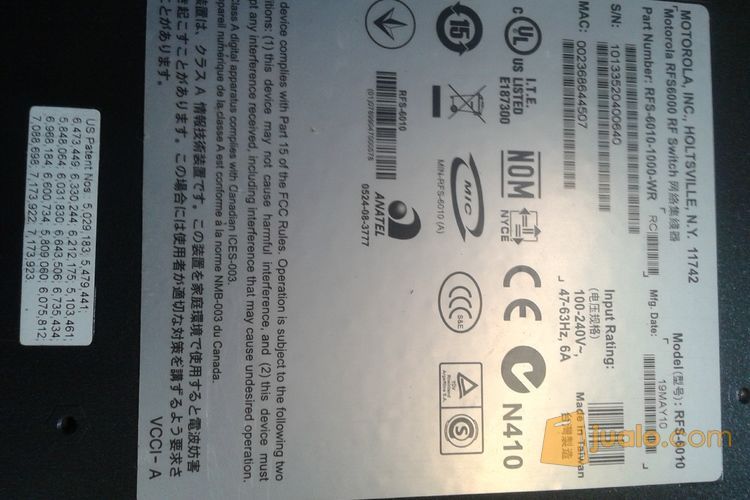 switch 8 port motorola RFS 6010 1000 WR barang lelangan bea cukai di ...