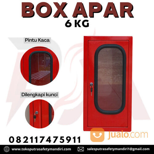 BOX SIMPAN TABUNG APAR 6 KG PINTU KACA PLAT MILD STEEL 1.2MM ...