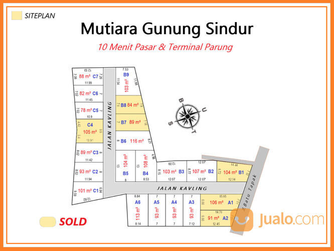 Lahan Datar Dekat Terminal Parung, Cicil 12x di Kab. Bogor, Jawa Barat ...