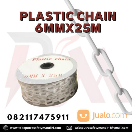 RANTAI PLASTIK 25 METER 6MM PLASTIC CHAIN TALI PEMBATAS AREA PARKIR di ...