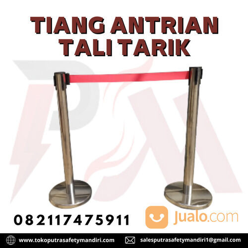 TIANG QUEUE LINE STANDING BARRIER WARNA CHROME PITA TARIK 1.5 METER ...