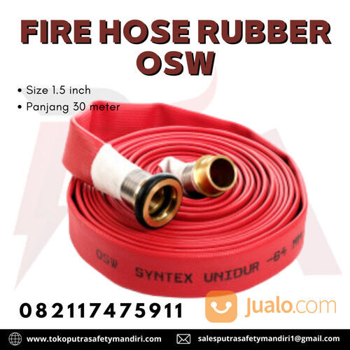 FIRE HOSE RUBBER 30 METER 1.5 INCH OSW SYNTEX UNIDUR SELANG PEMADAM ...