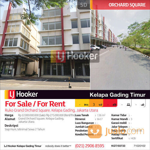 Ruko Ruko Orchard Square Kelapa Gading, Jakarta Utara di Kota Jakarta ...