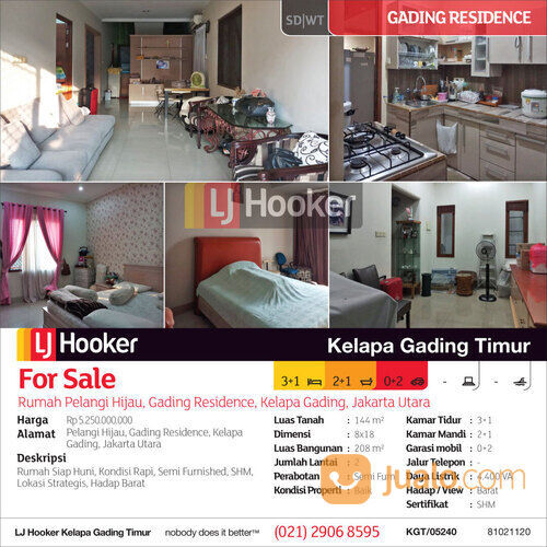 Rumah Pelangi Hijau Gading Residence, Kelapa Gading, Jakarta Utara di ...
