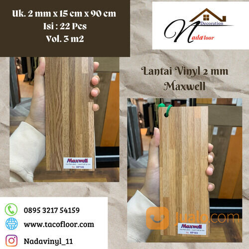 Lantai Vinyl Motif Kayu Vinil Maxwell Plank Tebal 2 mm di Kota Jakarta ...
