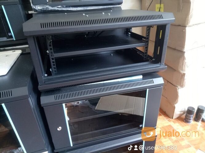 -Wallmount Rack 6u ( Tinggi 27cm ) Untuk Mikrotik dan Patch Panel di ...