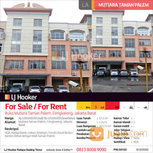 Ruko Mutiara Taman Palem, Cengkareng, Jakarta Barat di Kota Jakarta ...