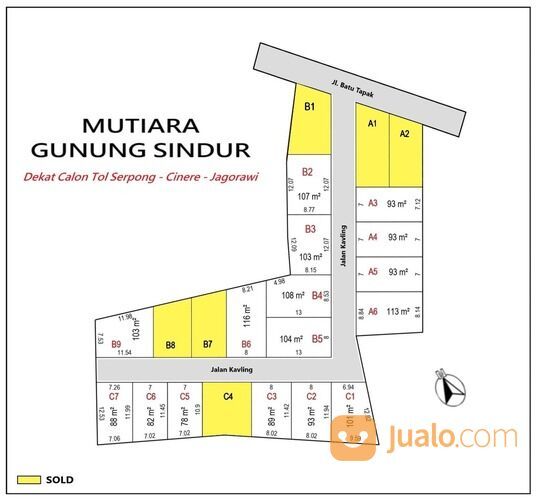 5 KM menuju Terminal Parung,Tanah Gunung Sindur Bogor, Terima SHM. di ...