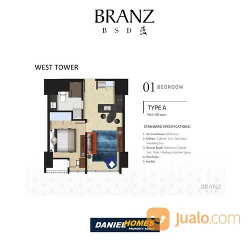 Hunian Modern Keren Terbaik, Apartemen The Branz BSD City di Kab. Tangerang, Banten | Jualo.com