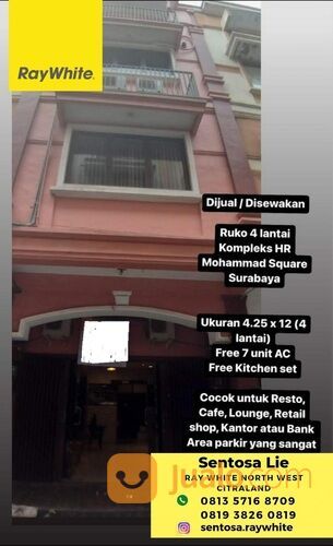 Ruko HR.Muhammad Square Surabaya- 4 Lantai + Kitchen Set +7 unit AC ...