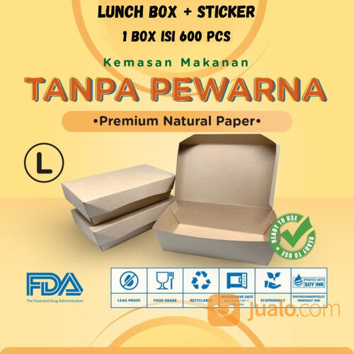 Paper Lunch Box Ukuran L FoodGrade Bahan PREMIUM Natural Paper di Kota ...