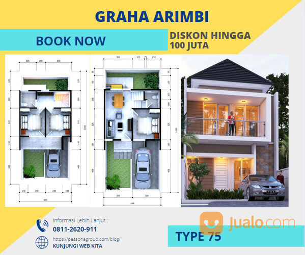 Rumah Type 75 Modern Mewah 2 Lantai | Graha Arimbi Salatiga di Kota Salatiga, Jawa Tengah ...