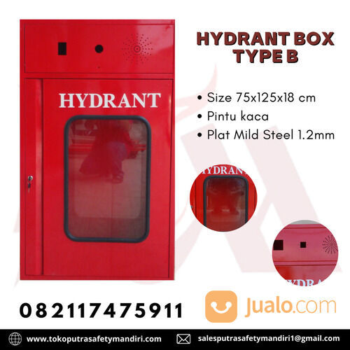 BOX HYDRANT INDOOR TYPE B PINTU KACA POWDER COATING RED KOTAK ALAT ...