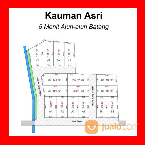 Tanah 100 Jt-an, 5 Menit Alun-Alun Batang, 12X Angsur Tanpa Bunga di ...