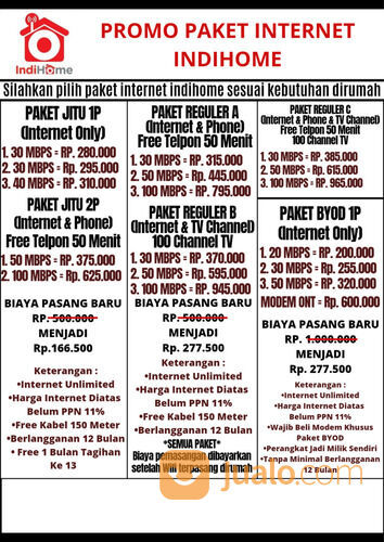 Promo Pemasangan Wifi Indihome di Kota Tangerang, Banten | Jualo.com