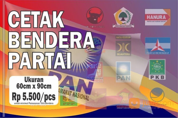 CETAK BENDERA PARTAI SEMARANG di Kota Semarang, Jawa Tengah | Jualo.com