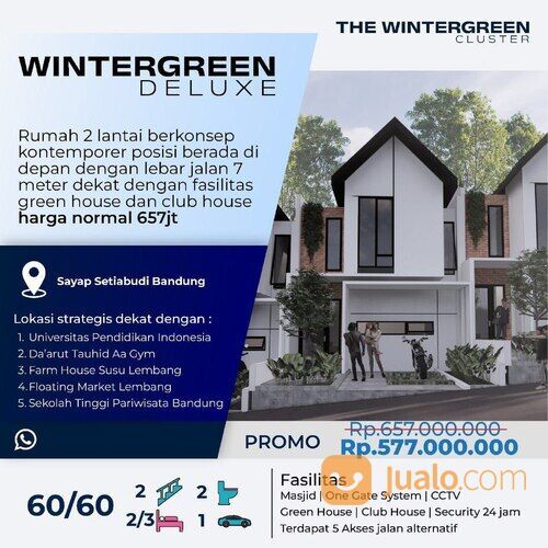 The wintergreen Cluster Nuansa Alam Setiabudi Rumah Syariah 2 LT dekat UPI di Kota Bandung, Jawa ...