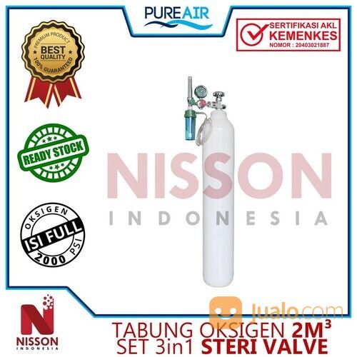 Tabung Baru+Isi Oksigen/Oxygen Pure Air Isi Oksigen 2M3 Lengkap (Tabung ...