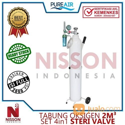 Tabung Oksigen Pure Air Termasuk Isi Oksigen/O2/Oxygen 2M3 Lengkap ...