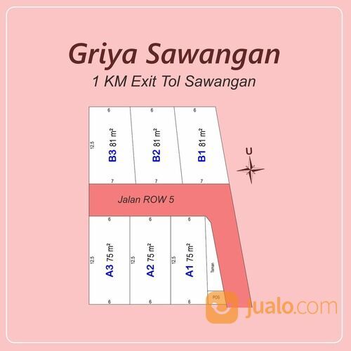 Tanah Griya Sawangan 1 KM Jl Raya Muchtar Row Jalan 6-7 Meter di Kota ...