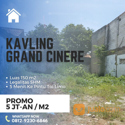 Kavling Tepi Jalan Limo Raya Cinere Luas 150 m2 (5 MENIT KE PINTU TOL ...